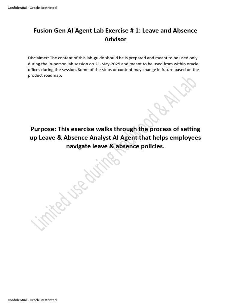 Leave and Absence AI Agent Setup Guide | PDF | Software | System Software