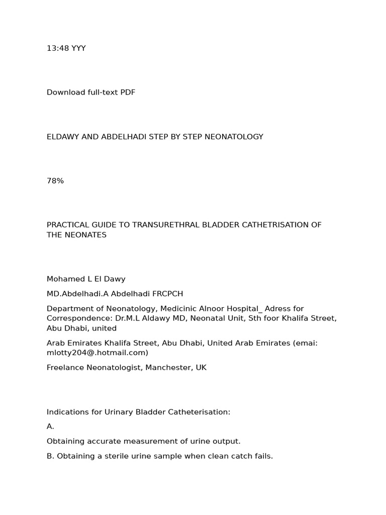 Document Cathetrization of Newborn | PDF | Catheter | Urology