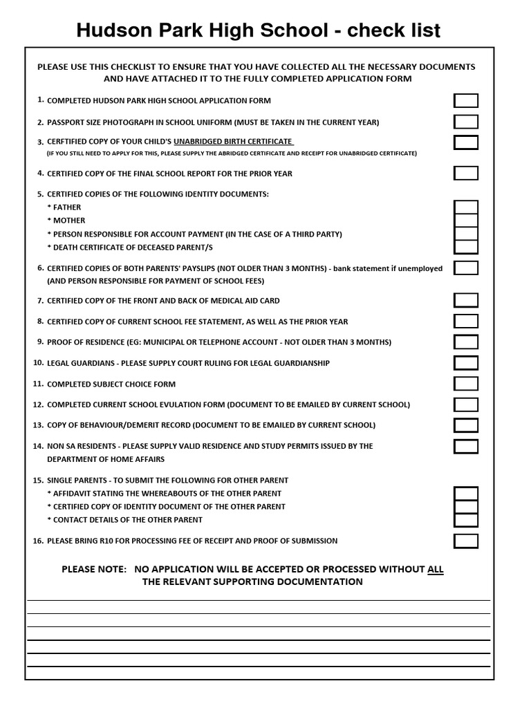 Hudson Park High School 2025 Application Guide | PDF | Parent ...