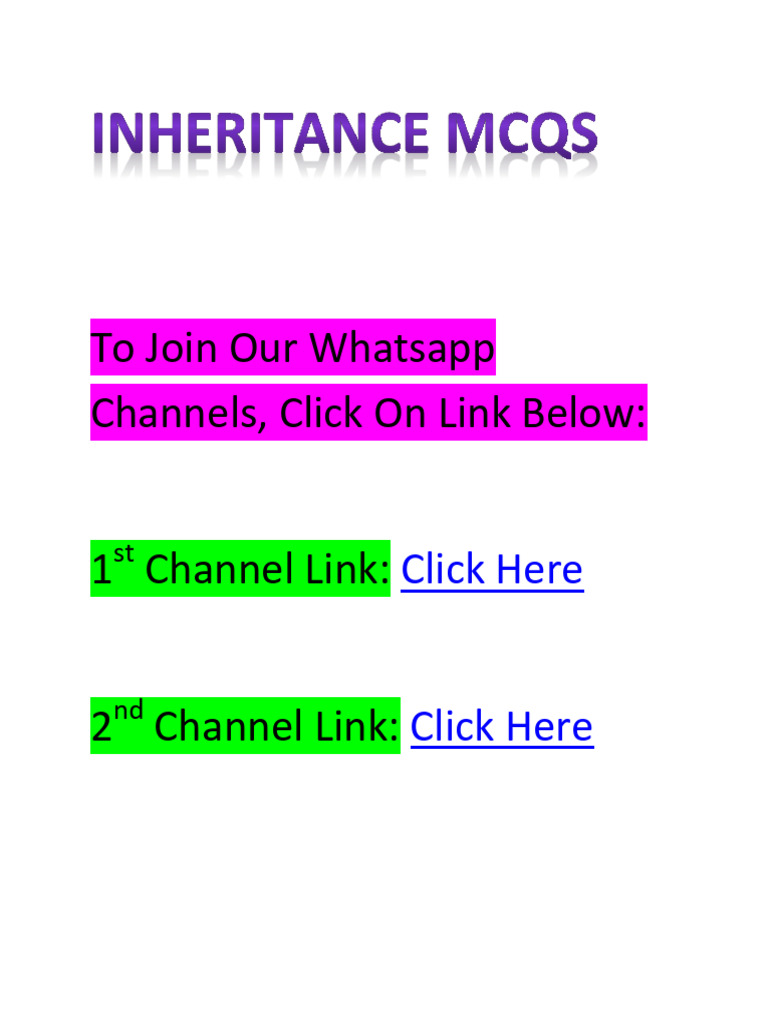 Inheritance Mcqs-Mdcat Squadrones | PDF