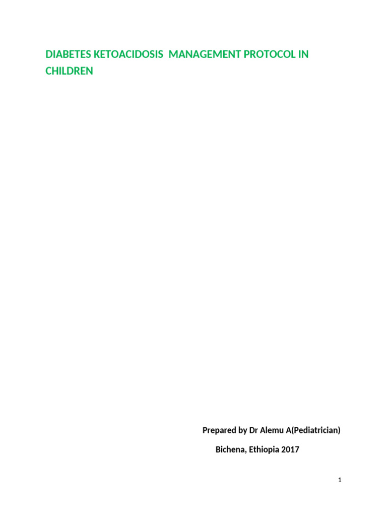 Dka Management Protocol in Children | PDF | Hyperglycemia | Diabetes