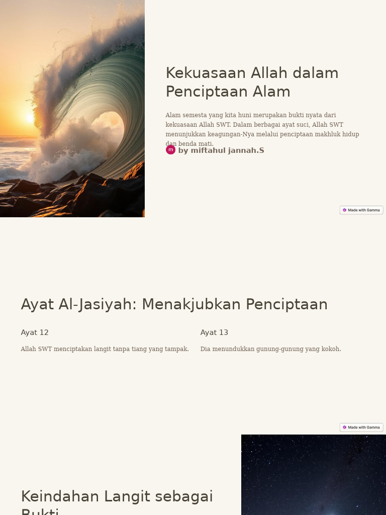 Kekuasaan Allah Dalam Penciptaan Alam | PDF
