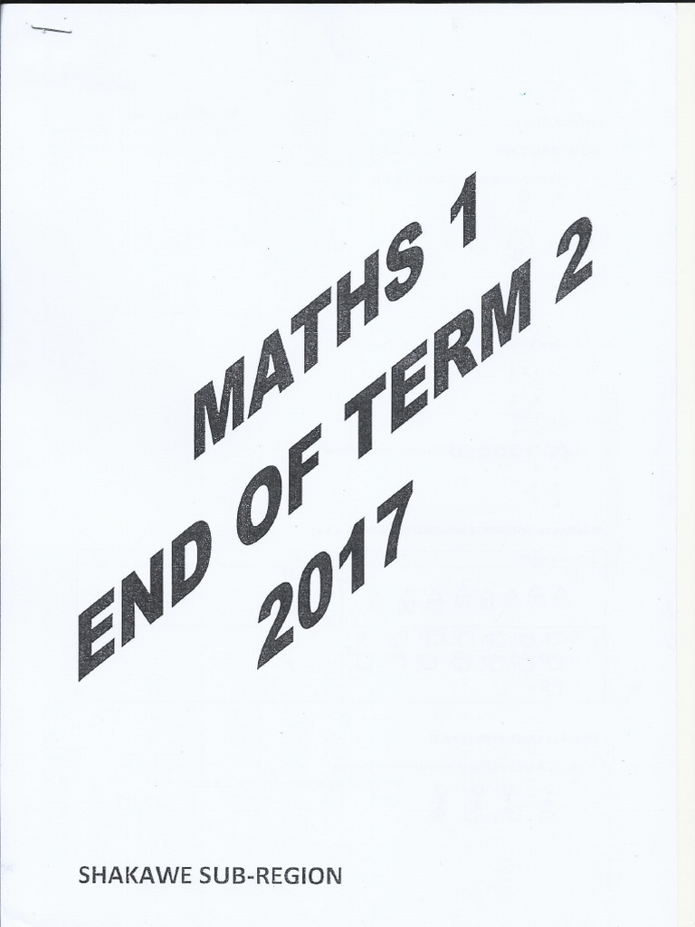 Mathematics 1 End of Term 2 2017 | PDF