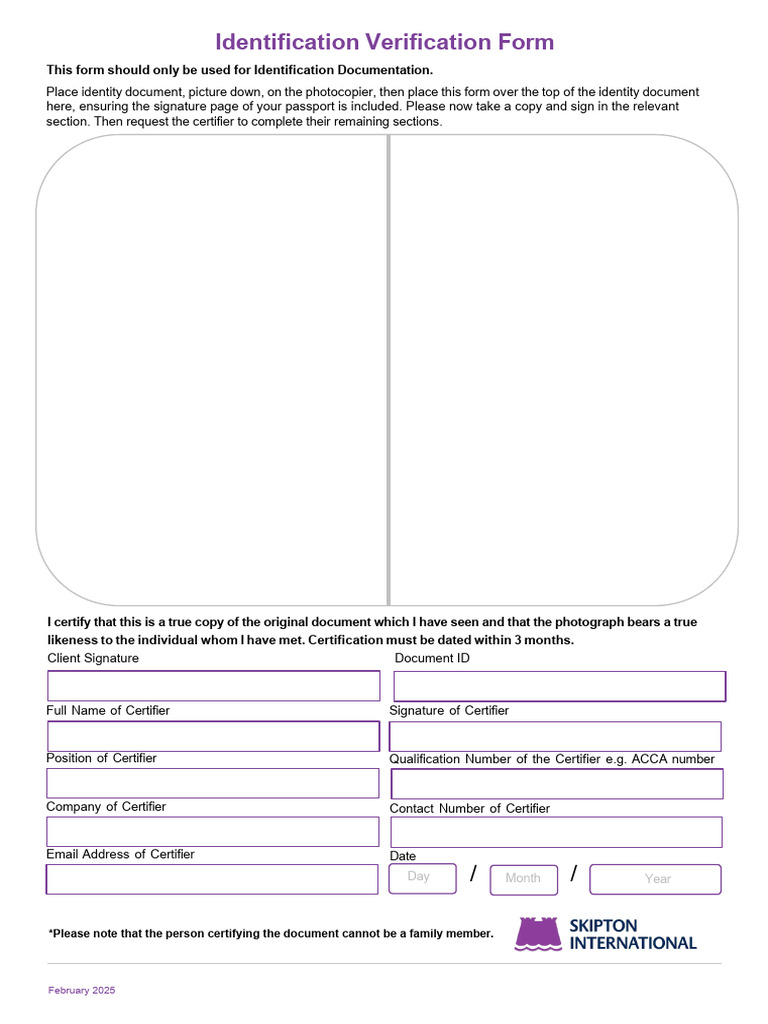 Identification Verification Form Guide | PDF | Identity Document ...