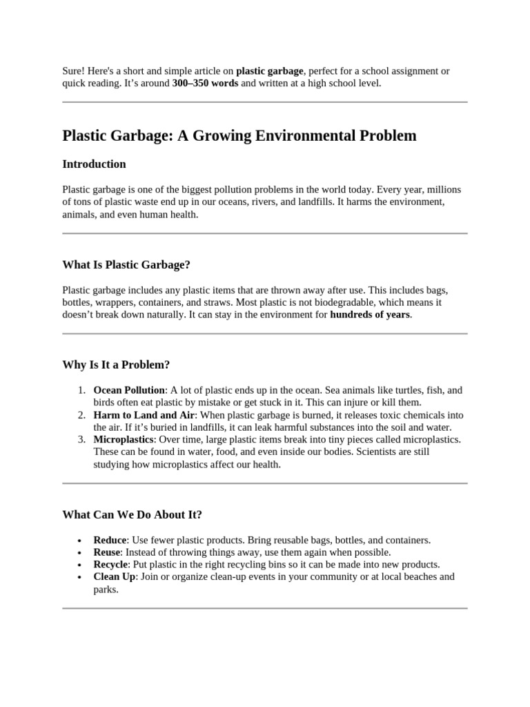 Plastic | PDF