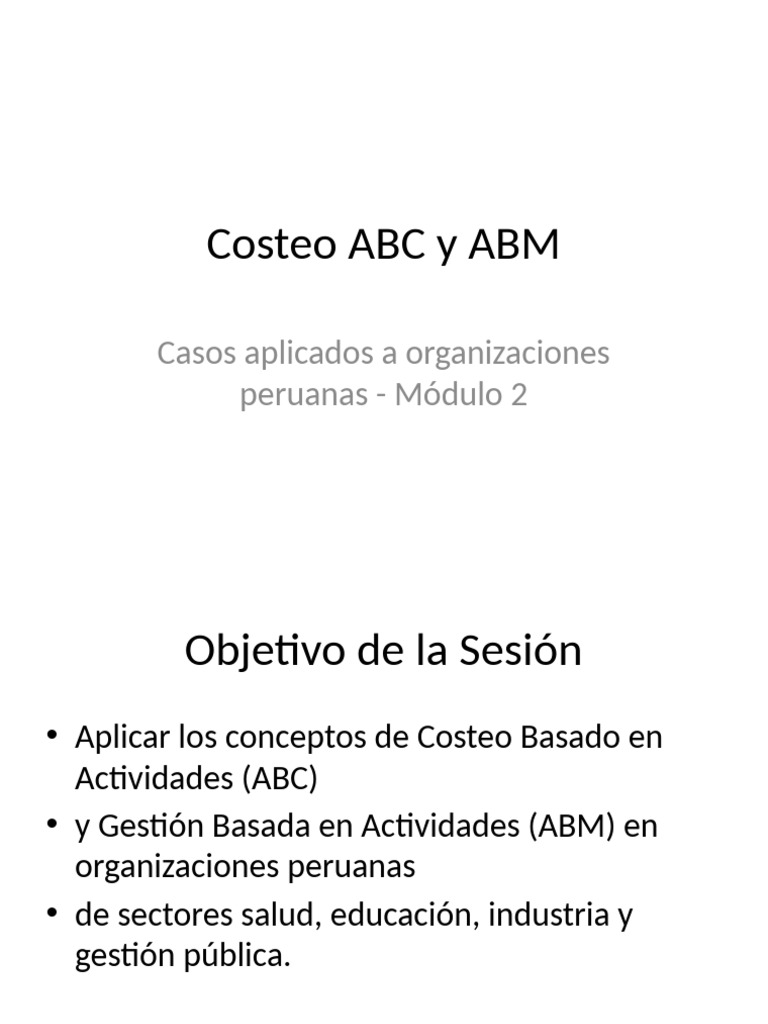 Costeo ABC ABM Peru Presentacion | PDF