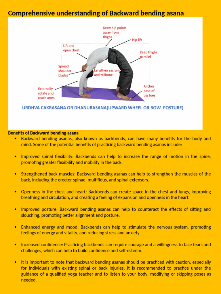 Backward Bending Asanas Overview | PDF | Anatomical Terms Of Motion | Asana