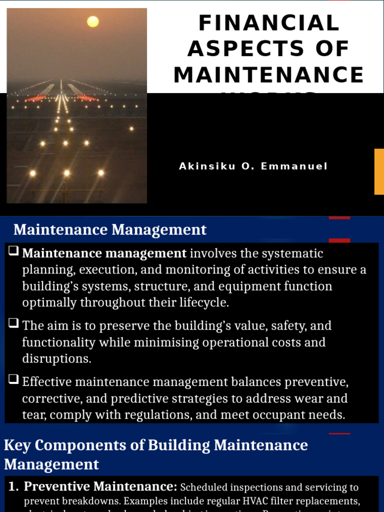 Financial Aspect of Airport Maintenance | PDF | Airport | Expense