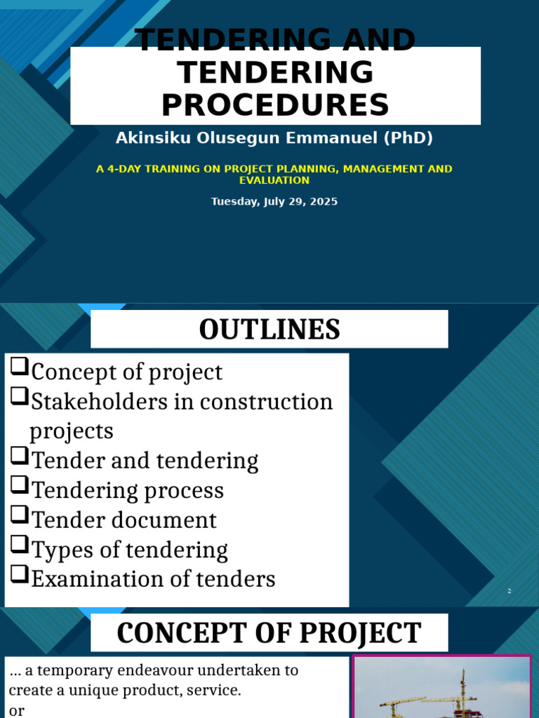 Tendering Procedures in Construction | PDF | Specification (Technical ...