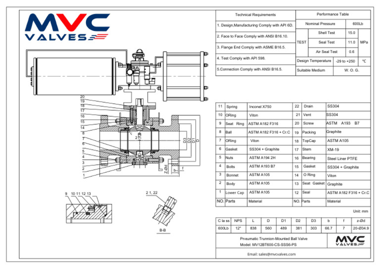 Trunnion Mounted Ball Valve Drawing | PDF | Plumbing | Mechanical ...