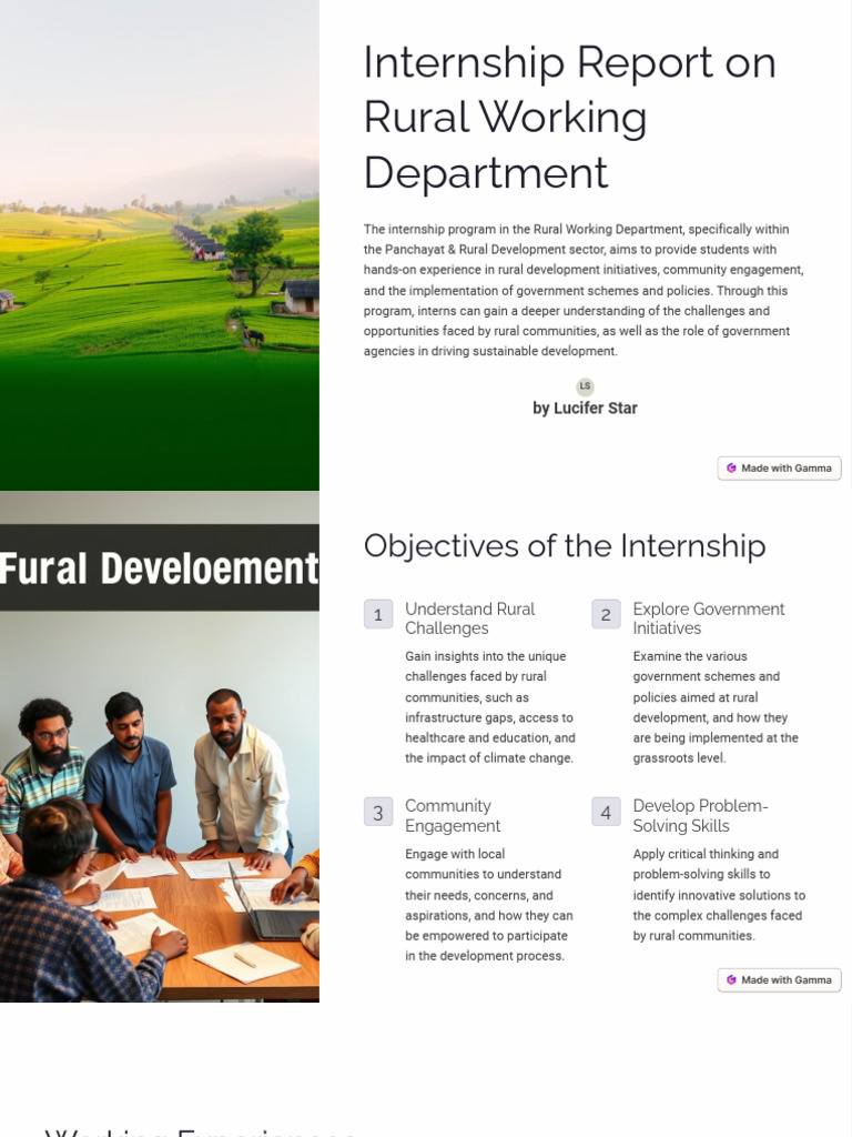 Internship Insights on Rural Development | PDF | Infrastructure | Rural ...
