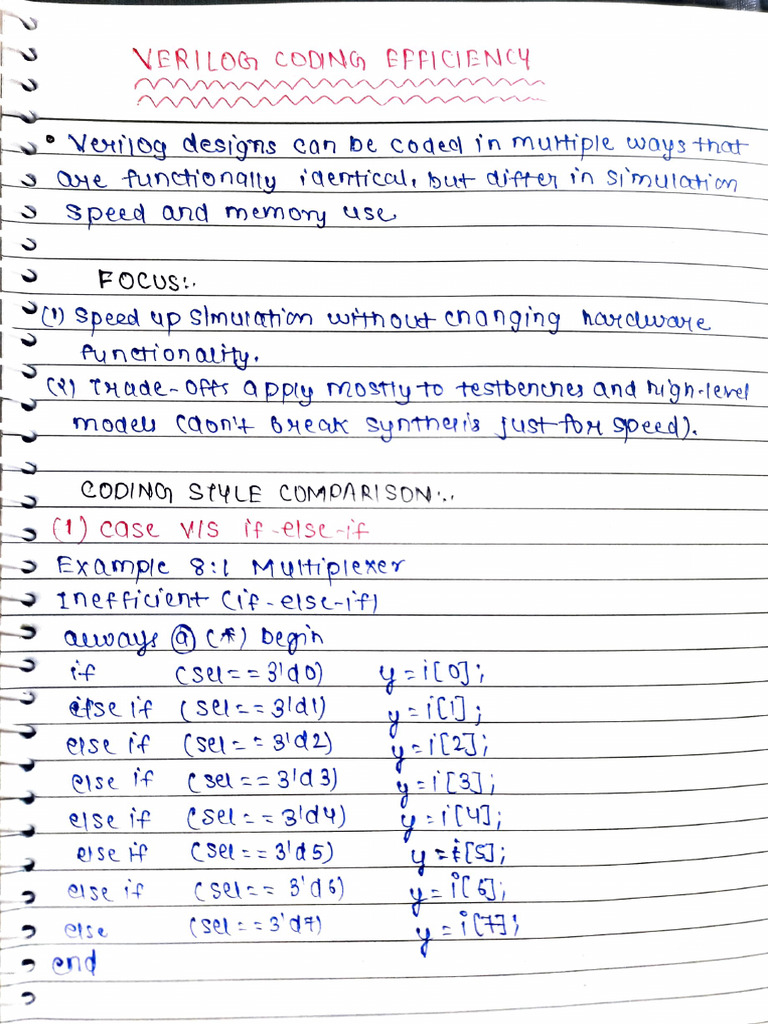 Efficiency of Verilog Coding | PDF