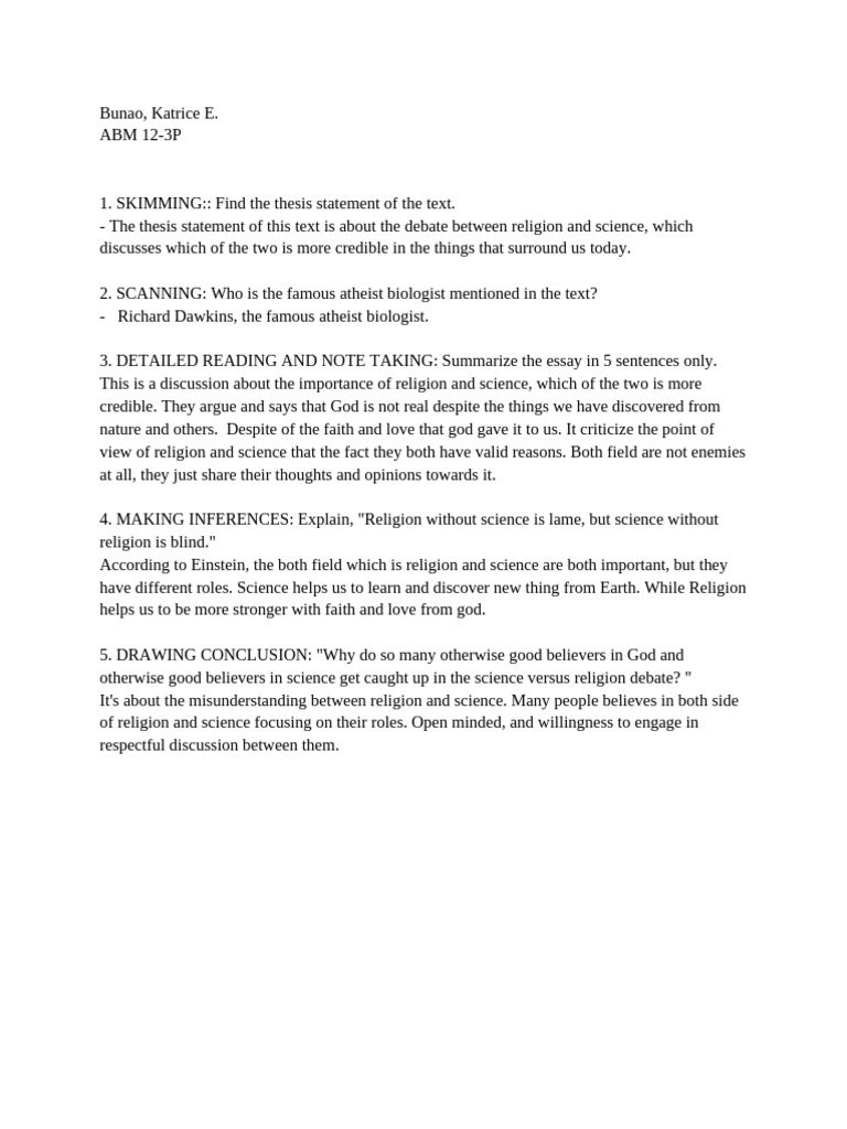Religion vs. Science: A Balanced Debate | PDF