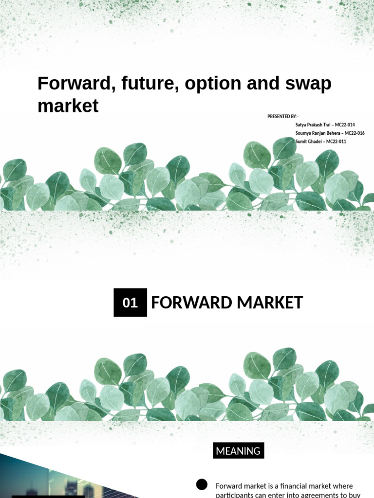 Forward Future Options and Swap Maket | PDF | Swap (Finance) | Option ...