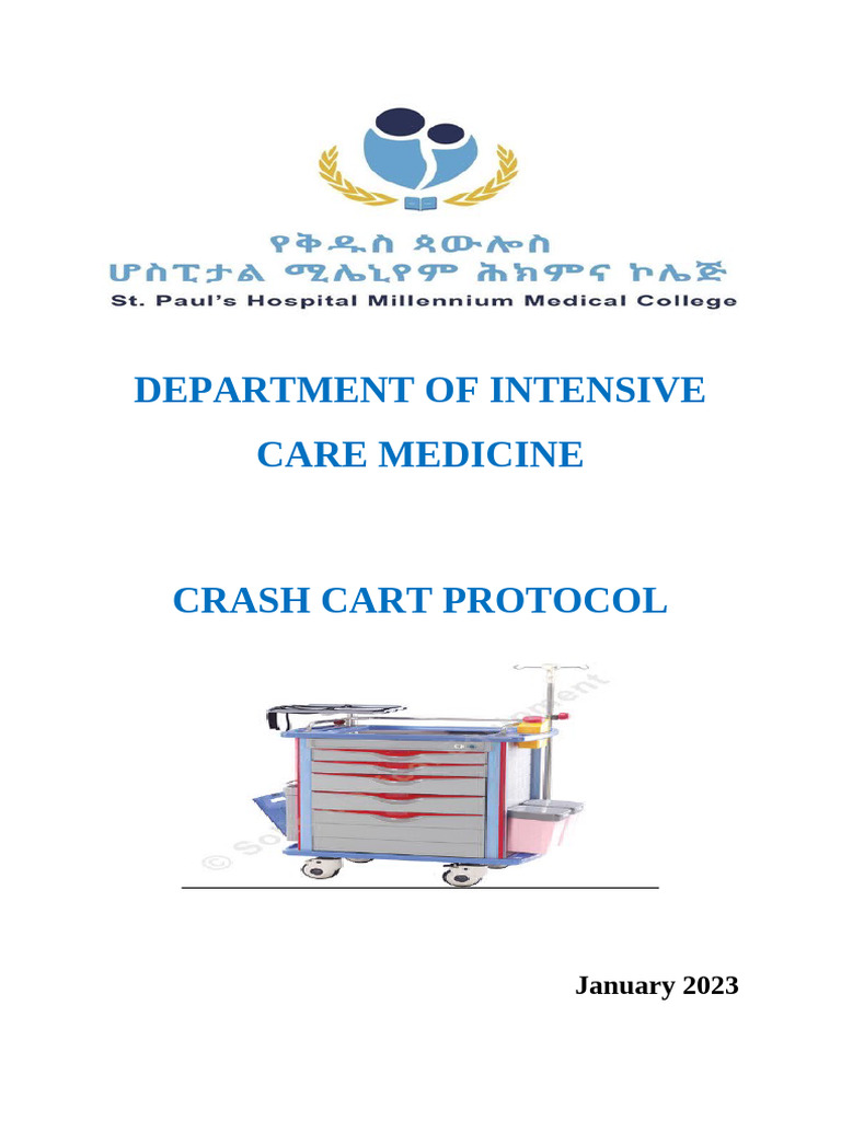 Crash Cart Protocol | PDF | Clinical Medicine | Medical Specialties