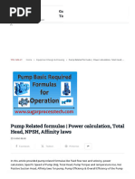 Pump Formulas: Imperial & SI Units | PDF | Pressure | Horsepower