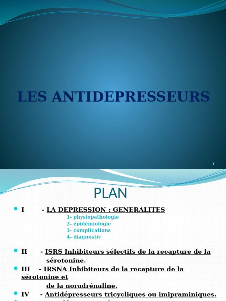 pharma -Les-antidép | PDF | Dépression (psychiatrie) | Antidépresseur
