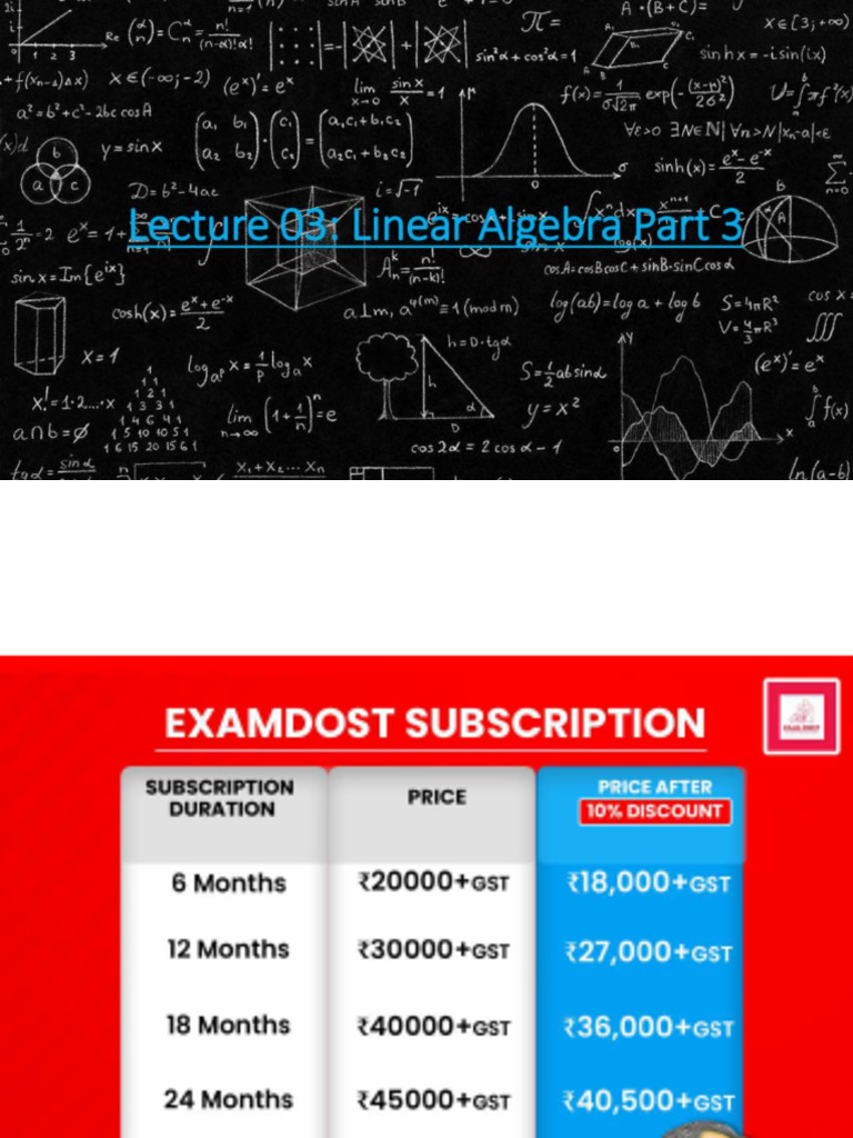 Lecture-03 Linear Algebra Part-03 | PDF