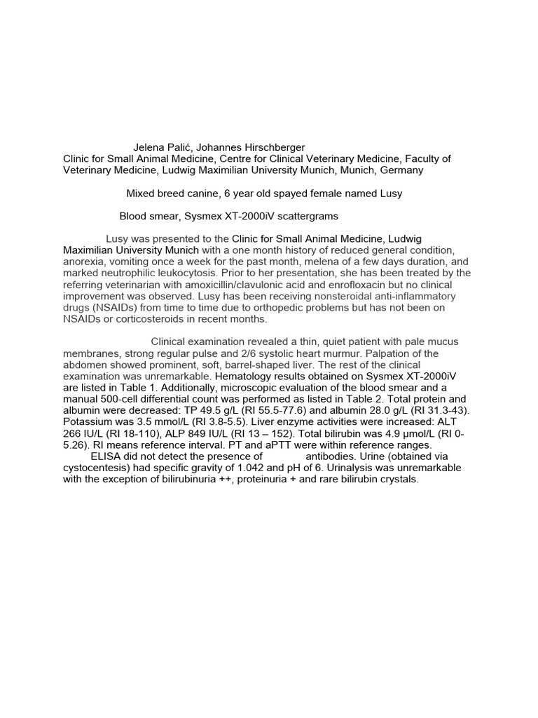 Neutrophilic Leukocytosis in a Dog | PDF | Diseases And Disorders ...