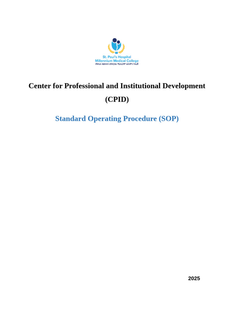 CPID Standard Operating Procedure | PDF | Mentorship | Professional ...