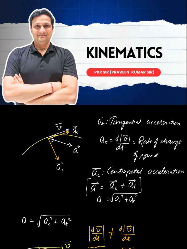 Kinematics - L-02 (Class Notes) - Motion in 1D Application of ...