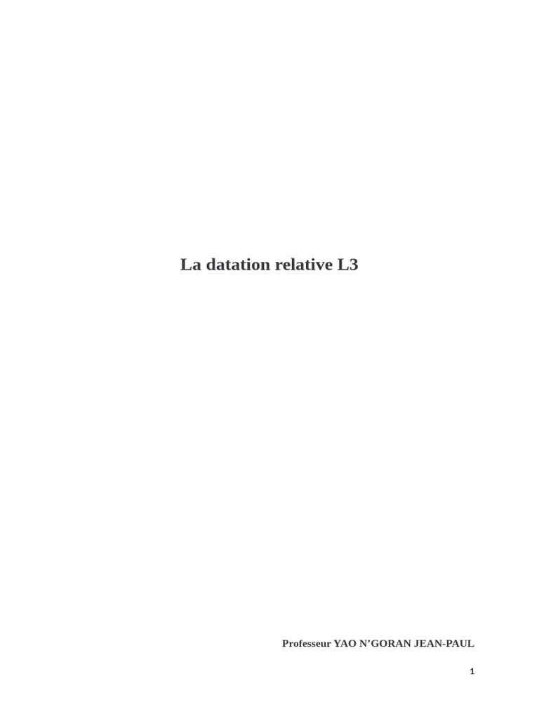 Principes de la datation relative | PDF | Géologie | Sciences de la terre