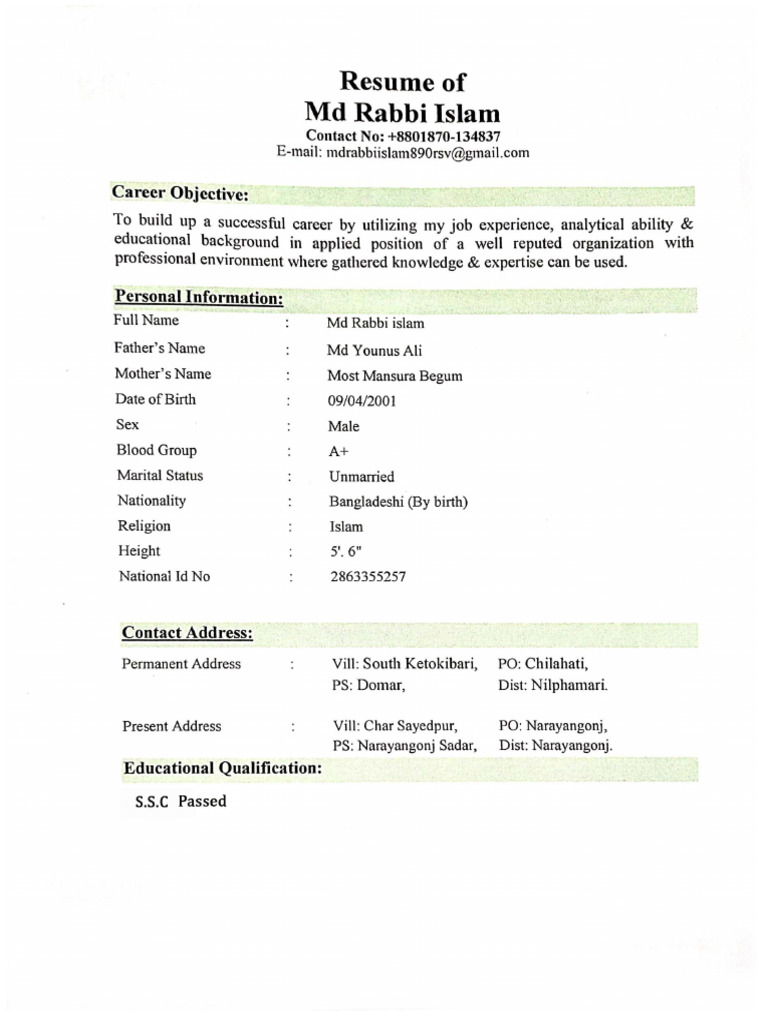 MD Rabbi Islam | PDF