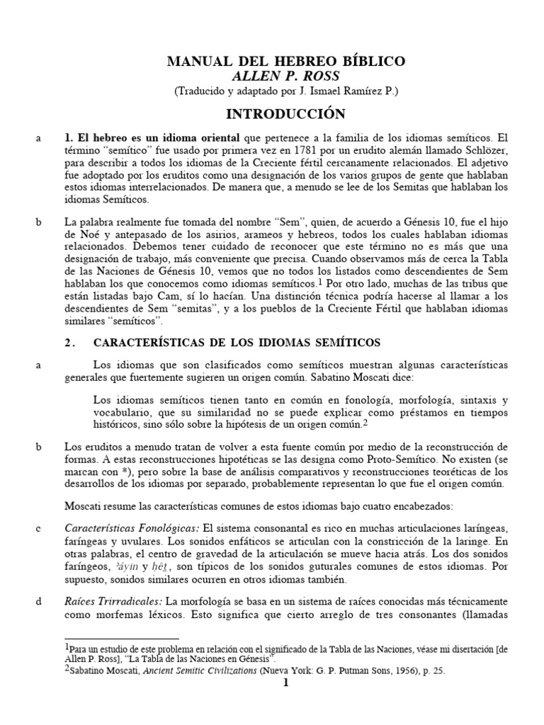 Manual del Hebreo Bíblico y Semíticos | PDF | Lenguaje hebreo | Alfabeto