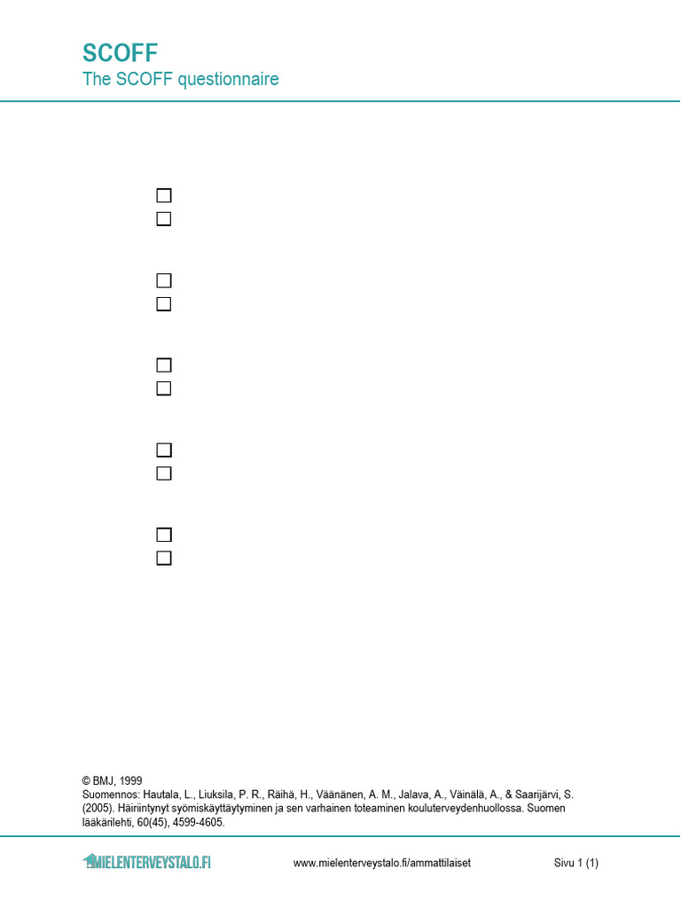 SCOFF Suomeksi | PDF