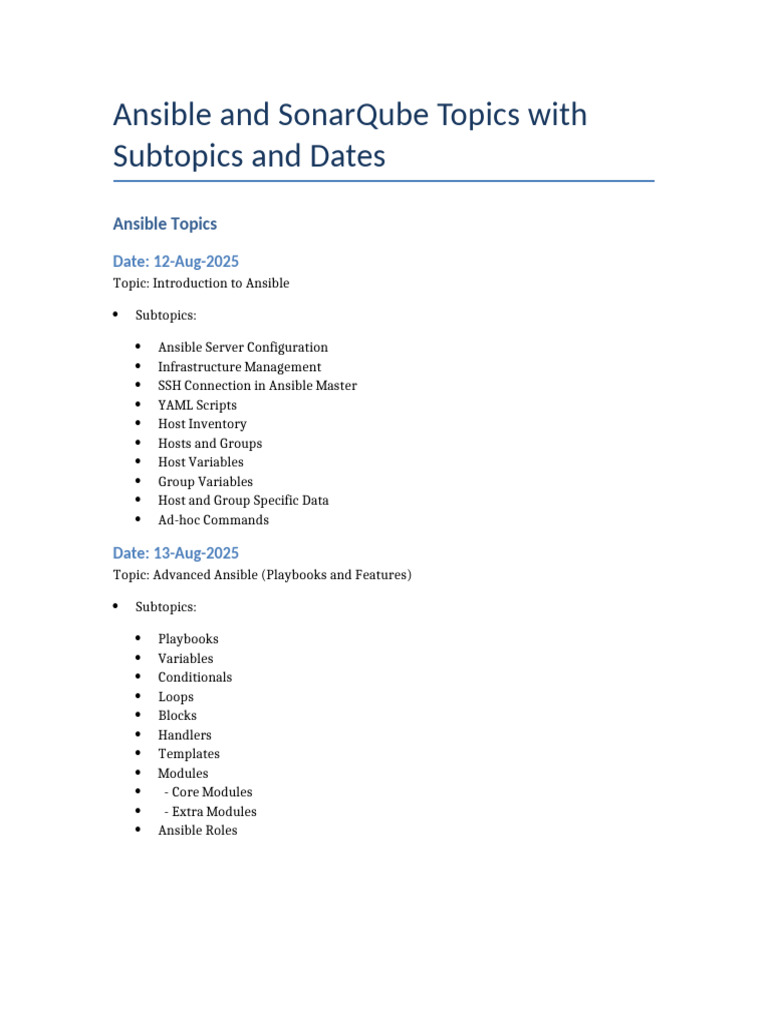 Ansible SonarQube Topics | PDF