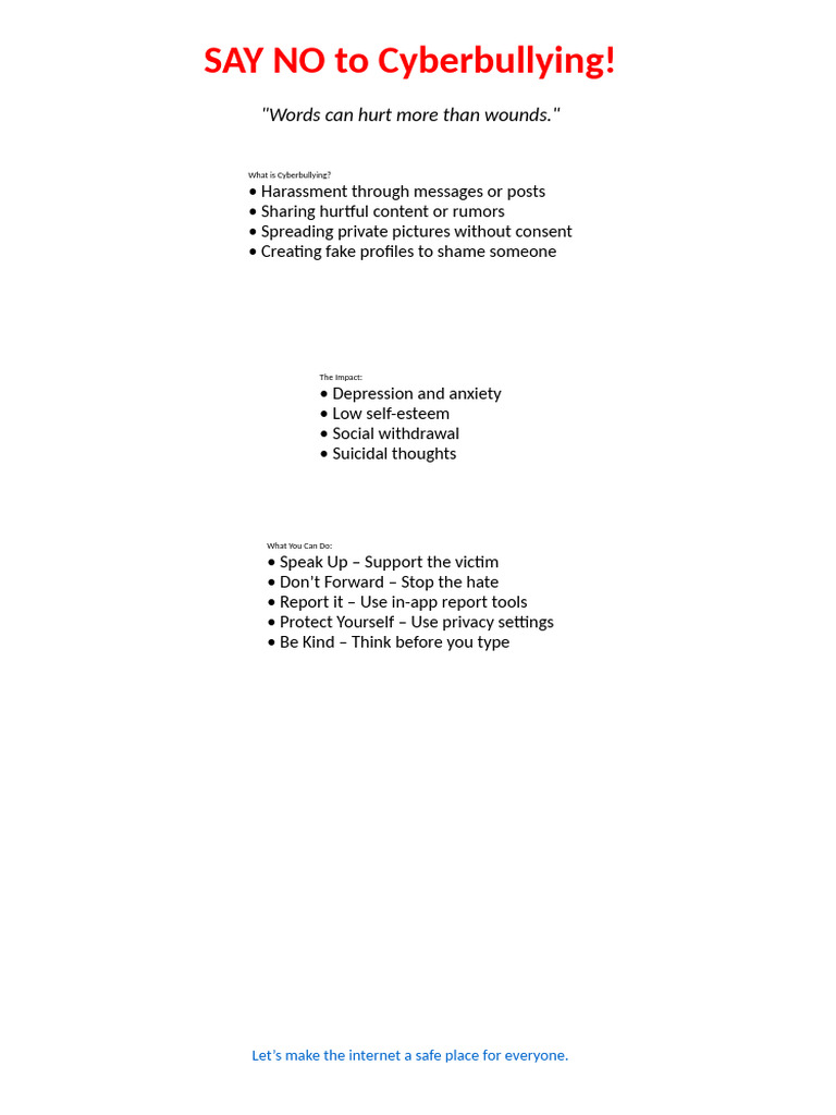 Cyberbullying Poster Student | PDF