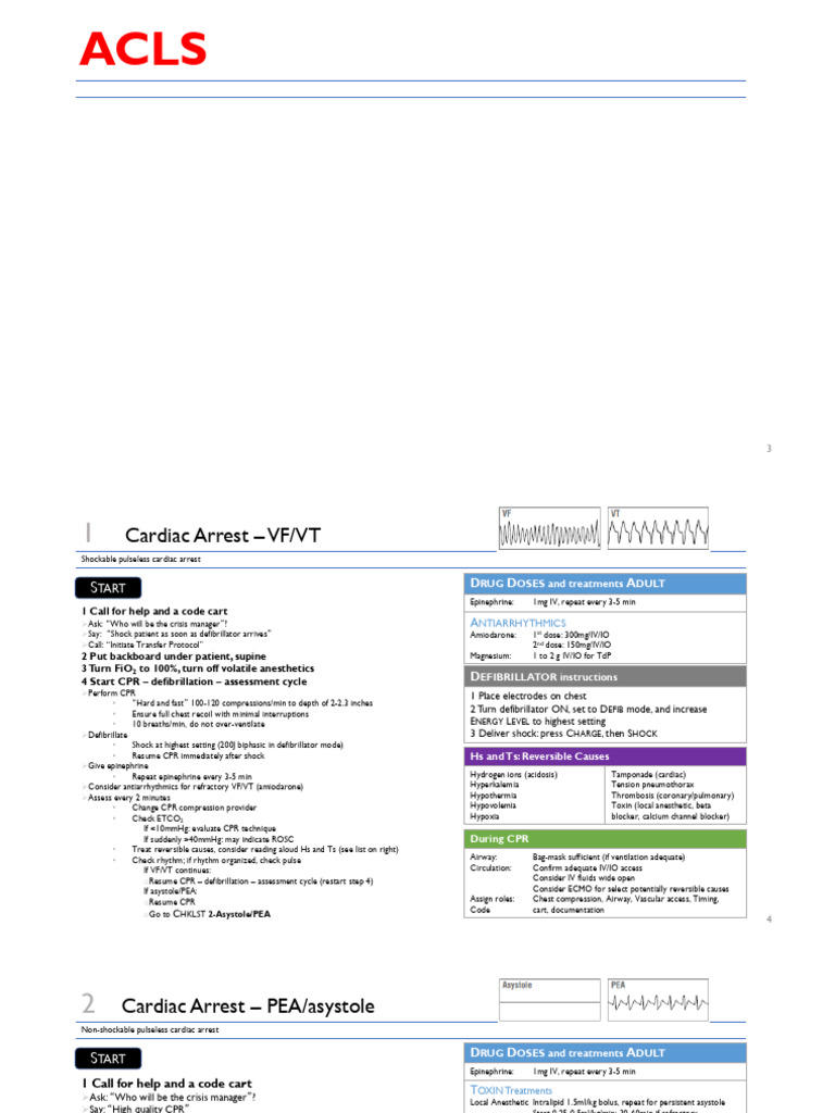 ACLS Protocols for Cardiac Emergencies | PDF | Cardiopulmonary ...