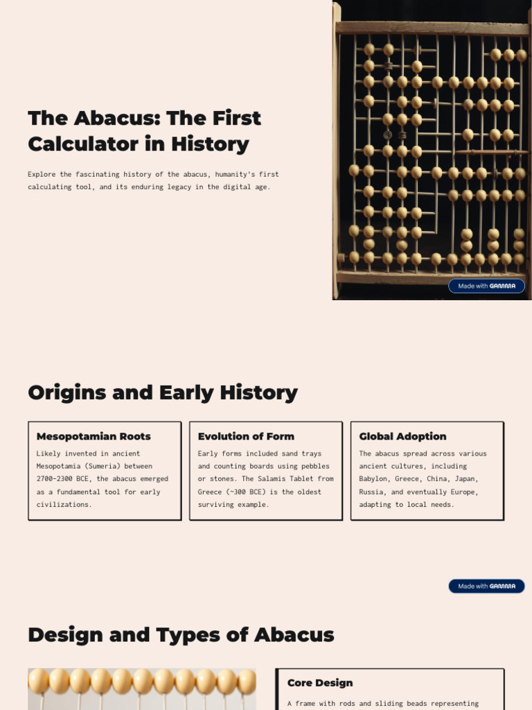 The Abacus The First Calculator in History | PDF | Mathematics