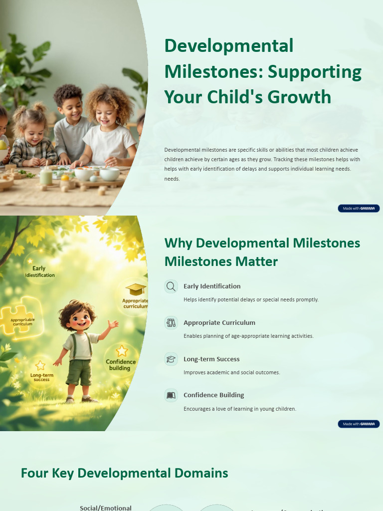 Developmental Milestones Overview | PDF | Learning | Developmental ...