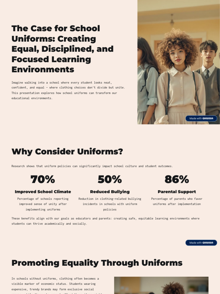 The Case For School Uniforms Creating Equal Disciplined and Focused ...