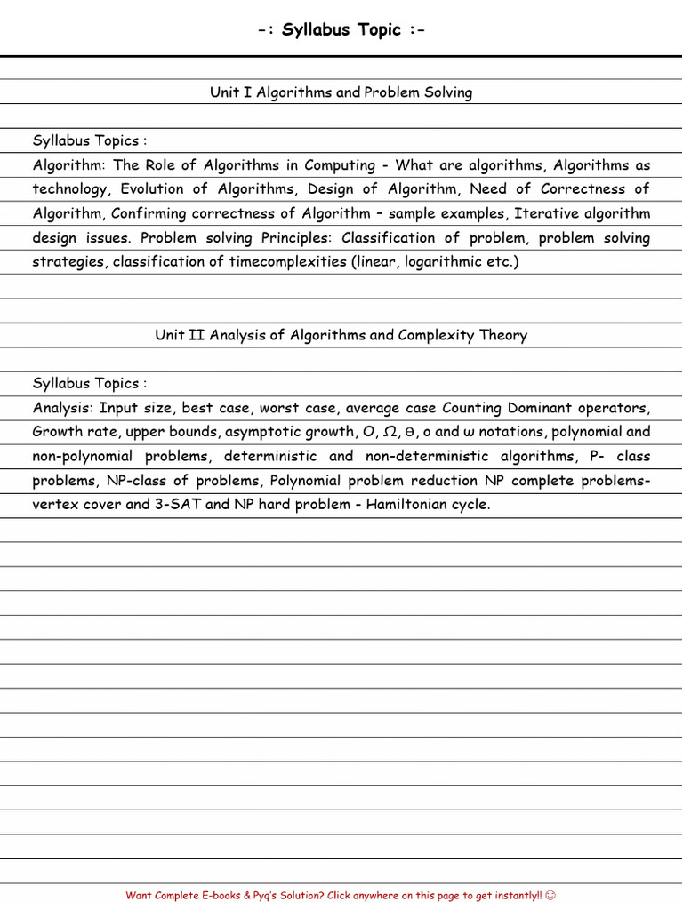 DAA Insem Official Notes | PDF | Time Complexity | Summation