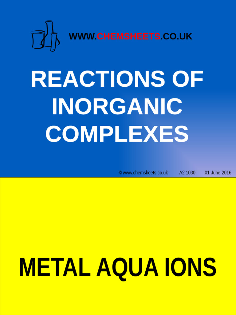 Reactions of Metal Aqua Ions | PDF | Hydroxide | Redox