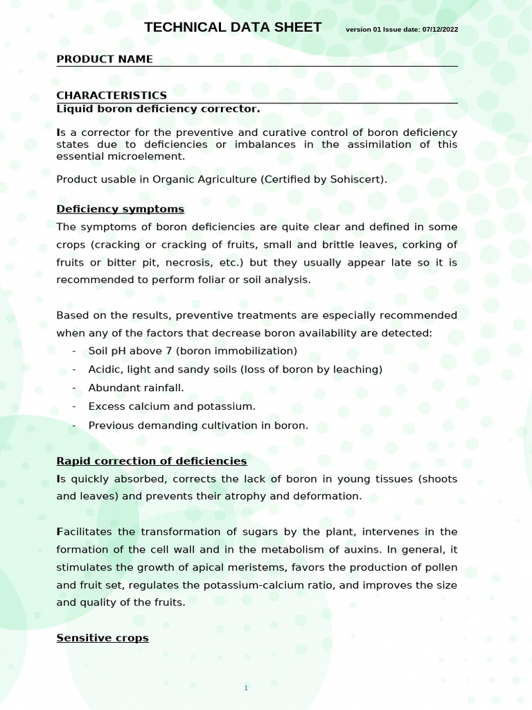 Boron Deficiency Corrector for Ginger | PDF | Soil | Agriculture