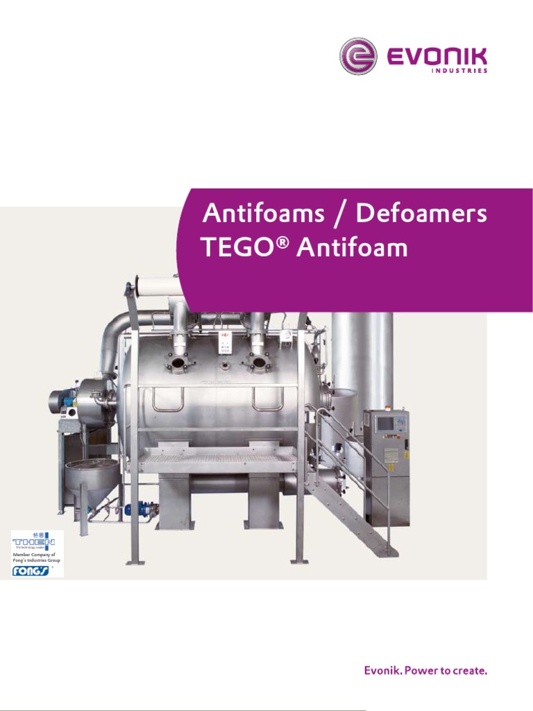 Brochure Antifoams Defoamers Tego Antifoam | Emulsion | Surfactant