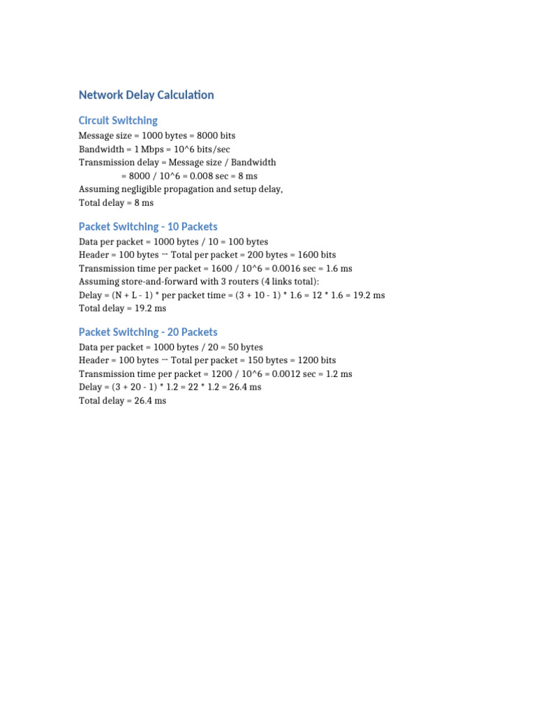 Network Delay Analysis | PDF
