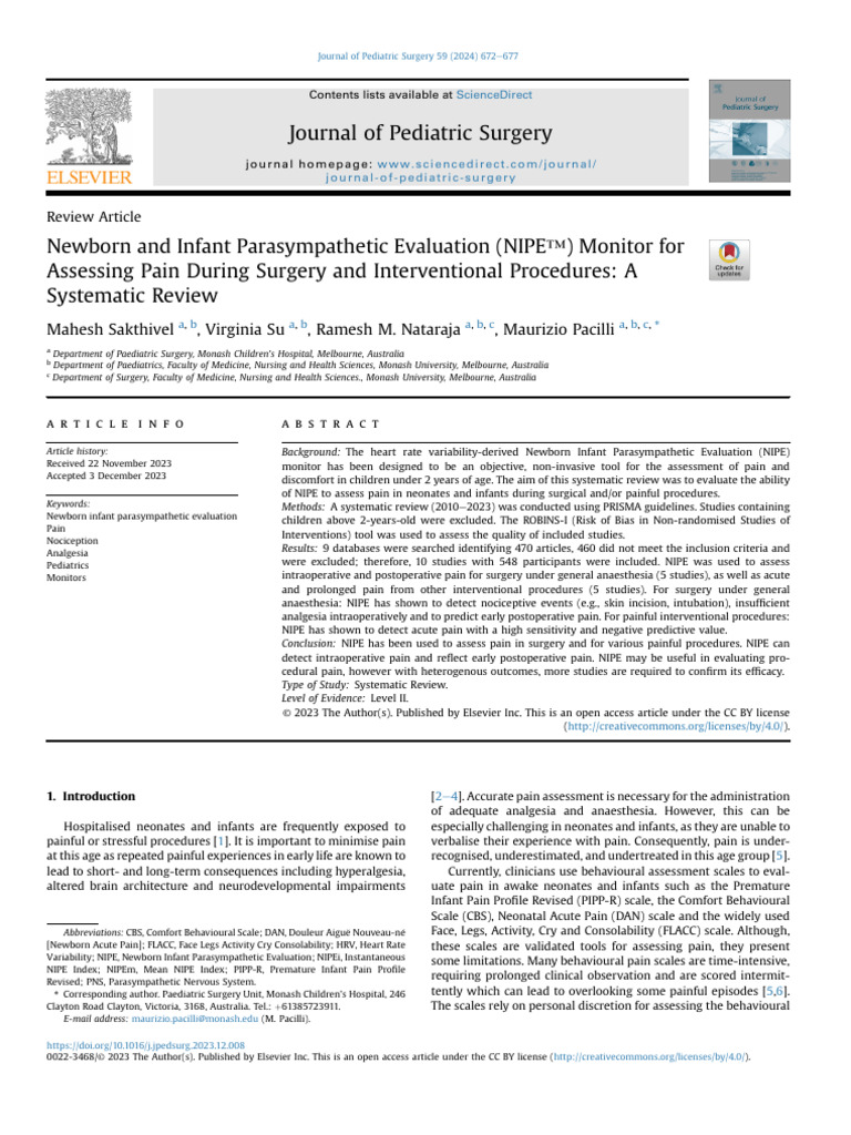 Newborn and Infant Parasympathetic Evaluation (NIPETM) Monitor For ...