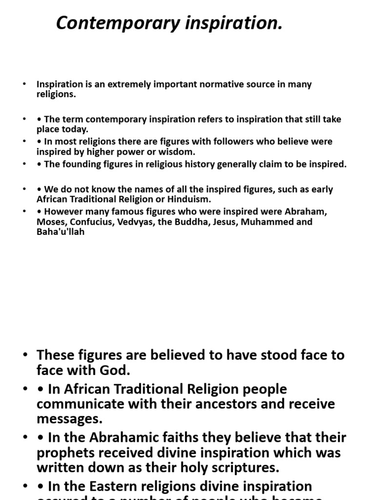Contemporary Inspiration in Religions | PDF