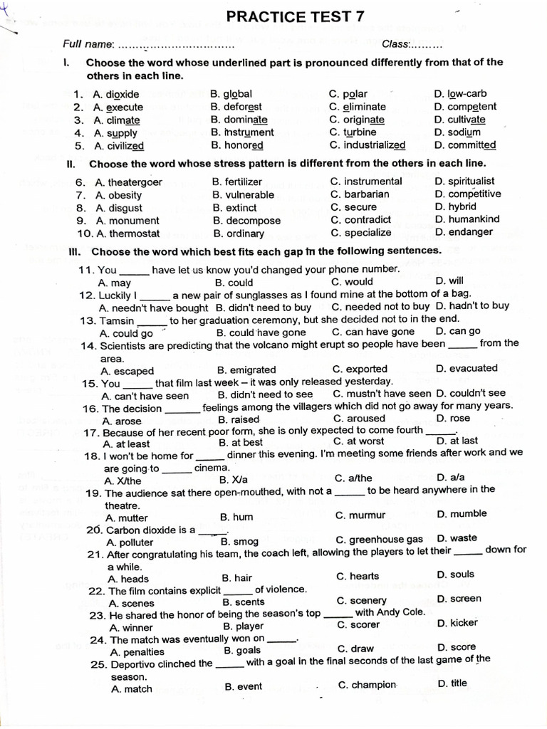 Practice Test 7 | PDF