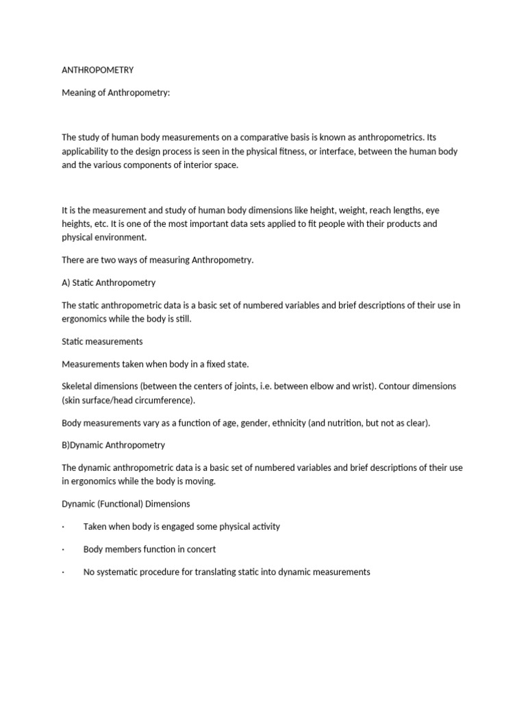 Anthropometry Wps Office | PDF | Anthropometry | Body Mass Index