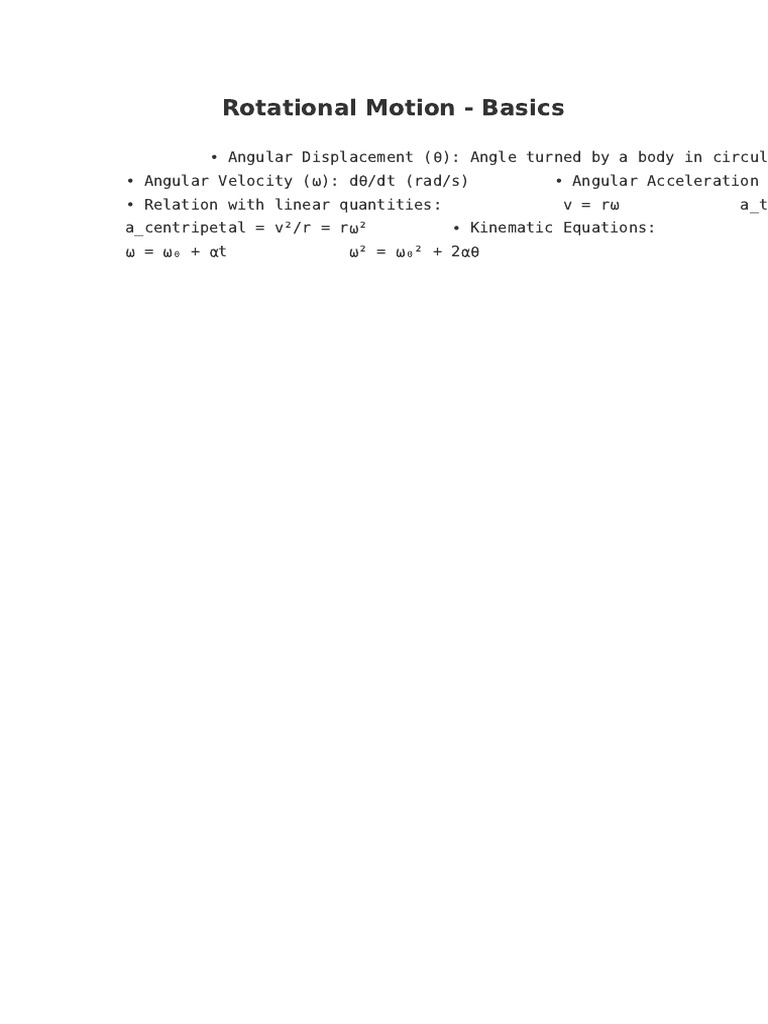 Rotational Motion Handwritten Notes | PDF