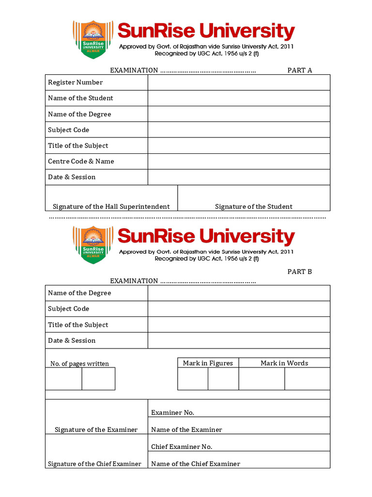 Examination Registration and Grading Form | PDF