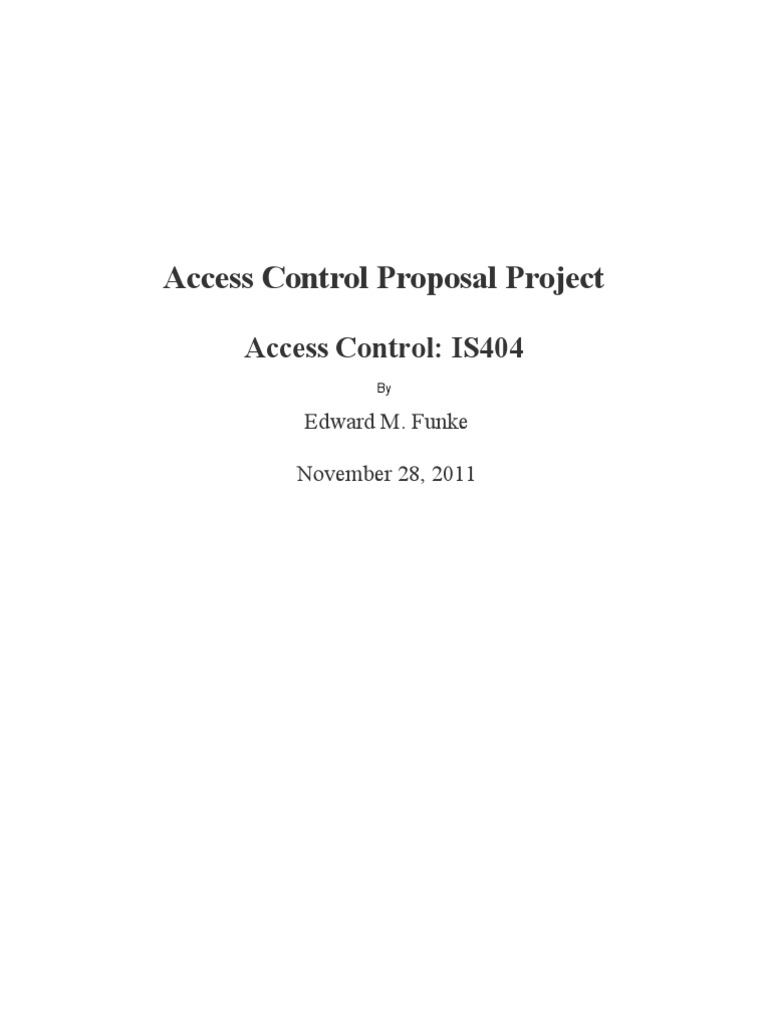 Access Control Project - Proposal | PDF | Access Control | Computer Network