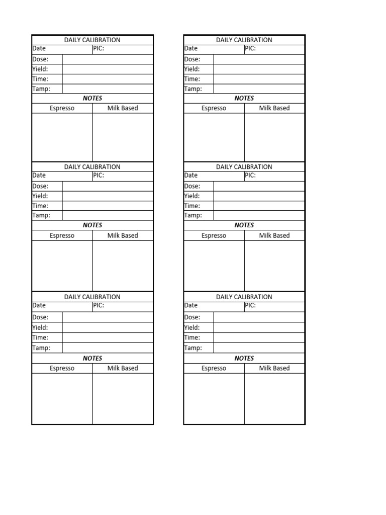 Template Kalibrasi Compress | PDF