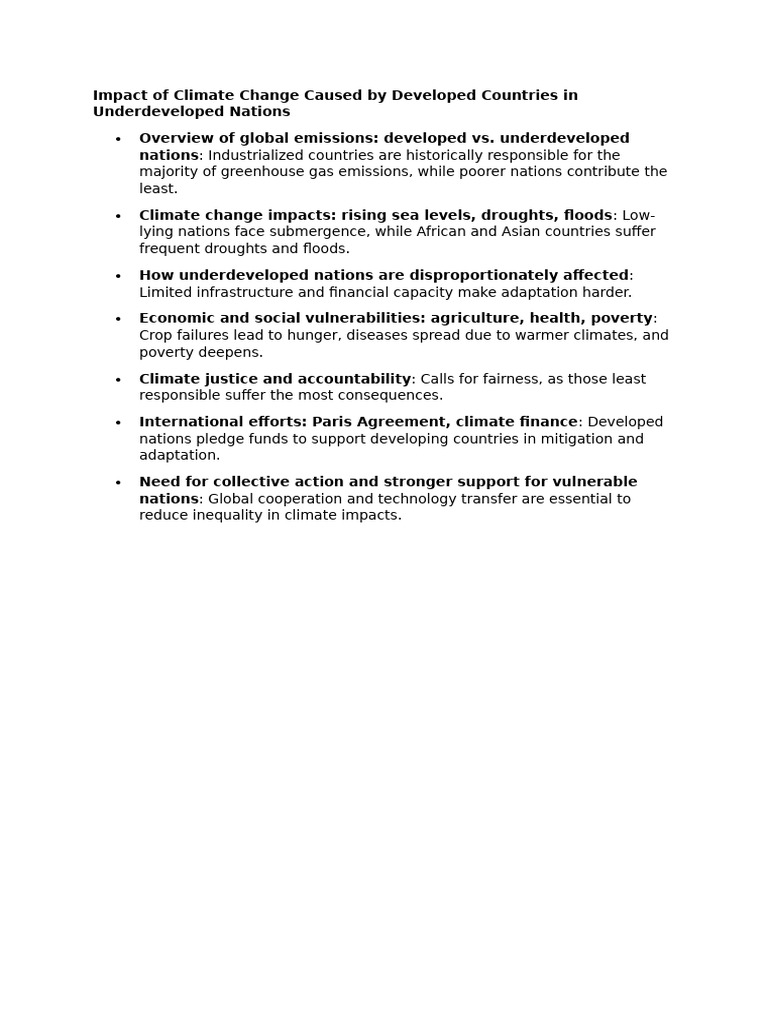 Impact of Climate Change Caused by Developed Countries in ...