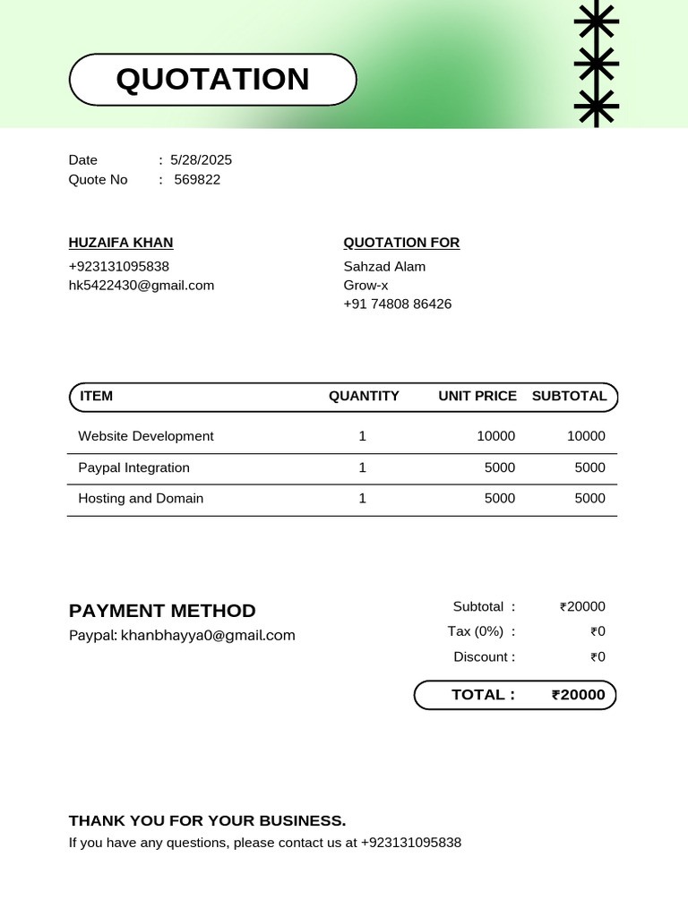 Grow-X Website Design Quotation | PDF